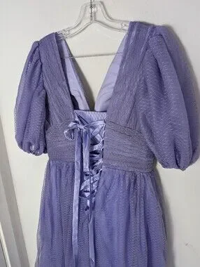 Dresses | Fairy Princess Dress Lavender Puff Sleeves Prom Party Wedding ...